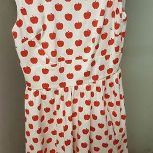 Modcloth | Dresses | Rare L Red Apple Collared Dress From Modcloth ...